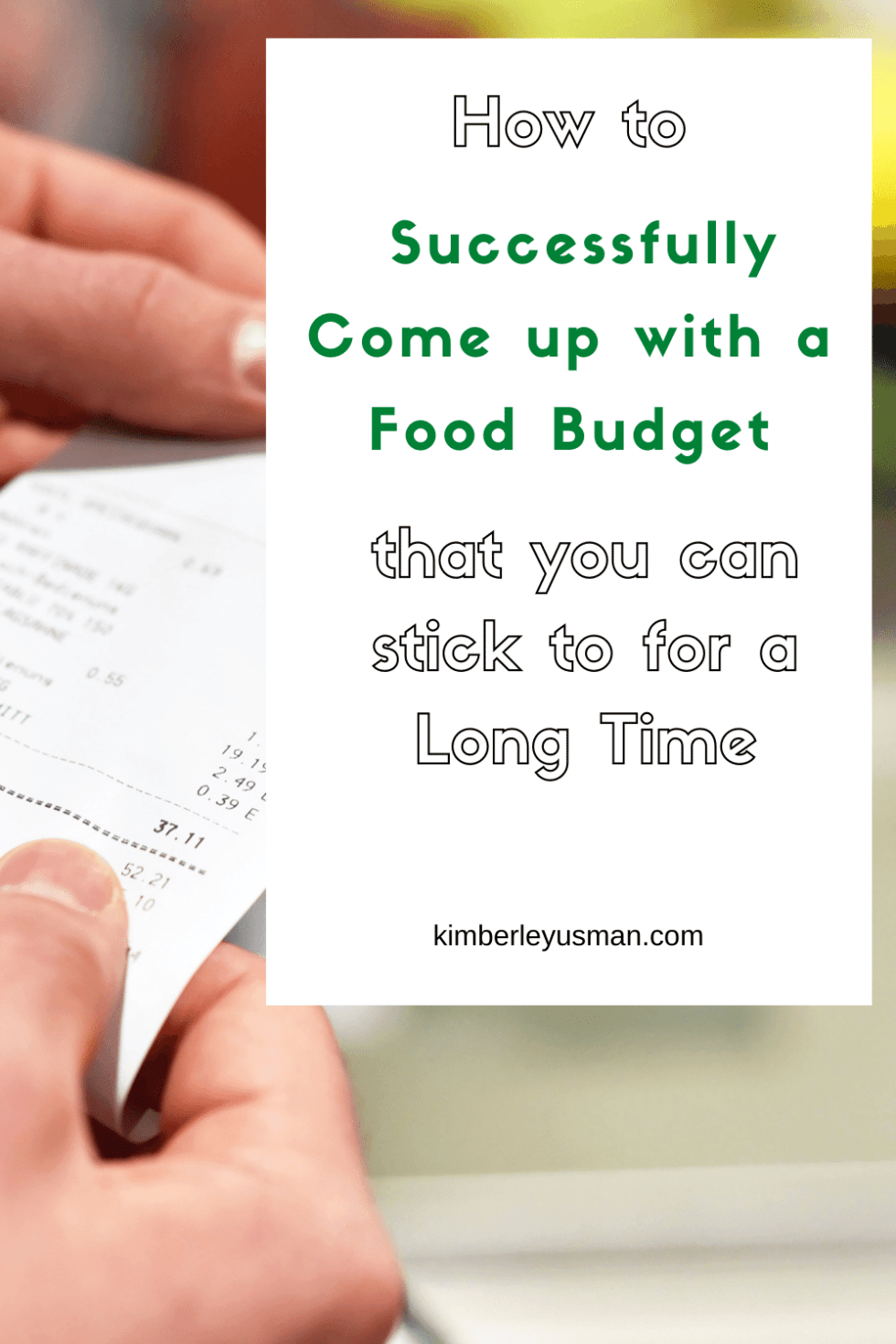 How to come up with a Food Budget | Budgeting for food each month